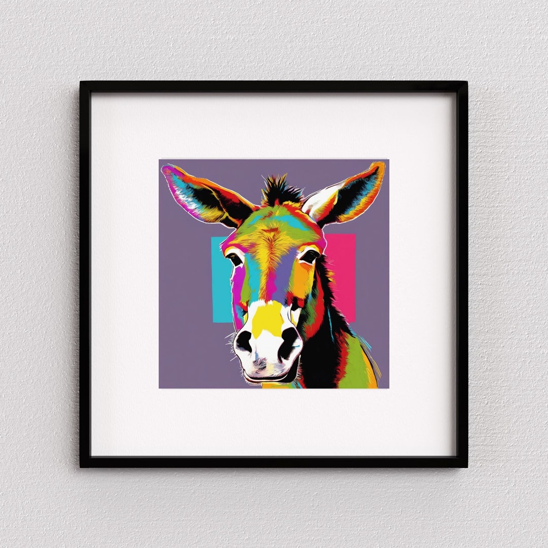 Pop Art Donkey Art Print | Donkey Wall Art | Mule Art Print | Donkey ...