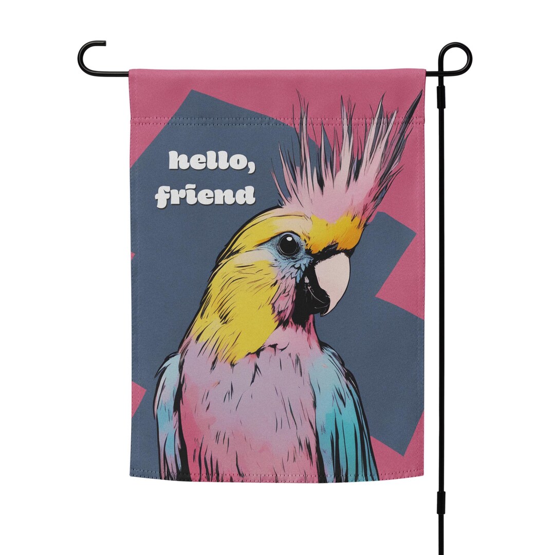 Cockatiel Welcome Flag | Small Bird Garden Flag | Cockatiel Porch Decor ...