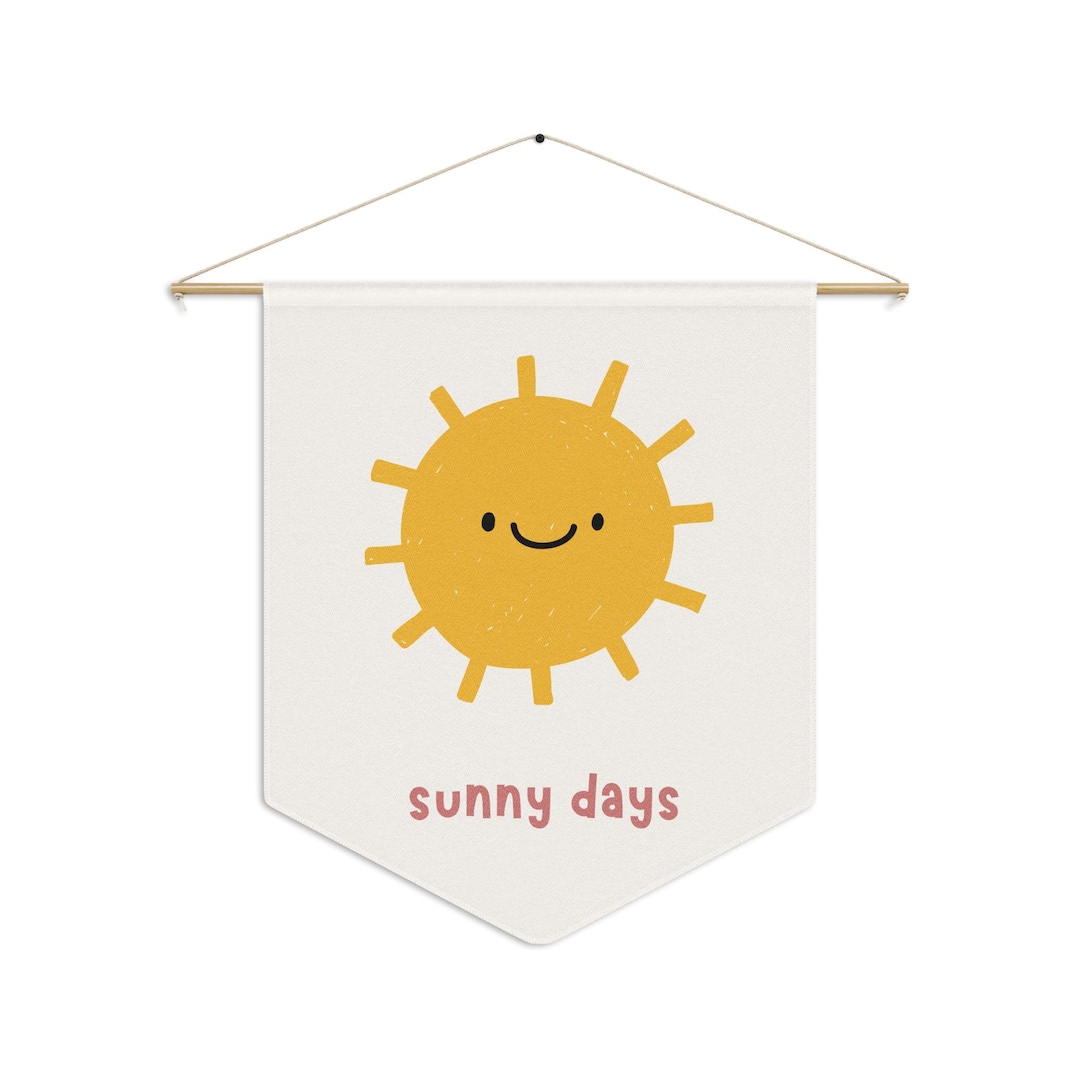 Sunny Days Kids Pennant Banner | Sun Wall Hanging Banner for Playroom ...