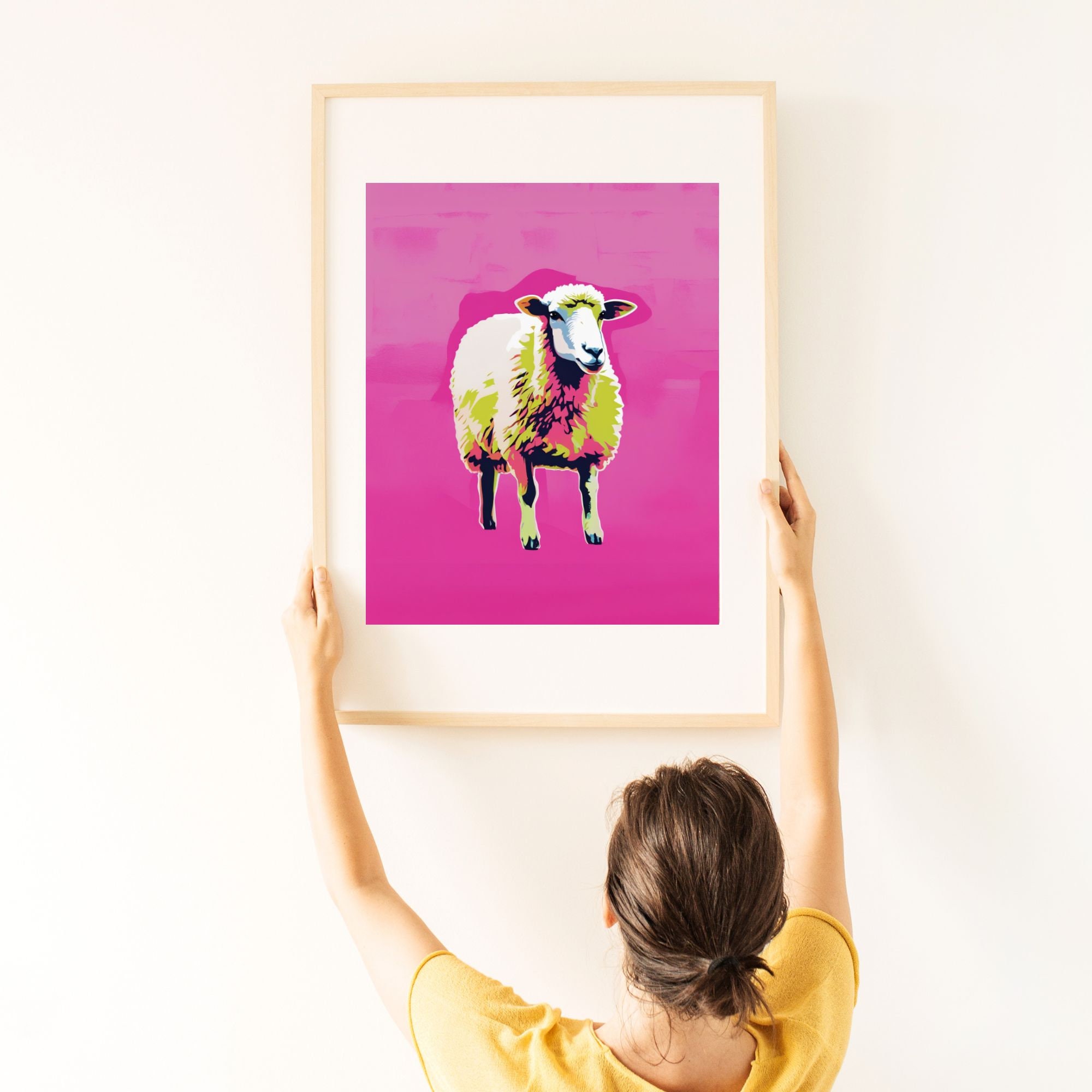 Pink Sheep PRINTABLE Wall Art | Pop Art Sheep Art Print | Sheep Poster ...
