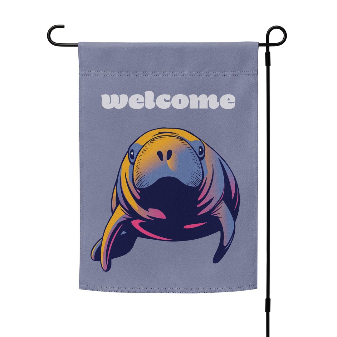 Manatee Welcome Flag | Manatee Garden Flag | Small Yard Flag | Indoor ...