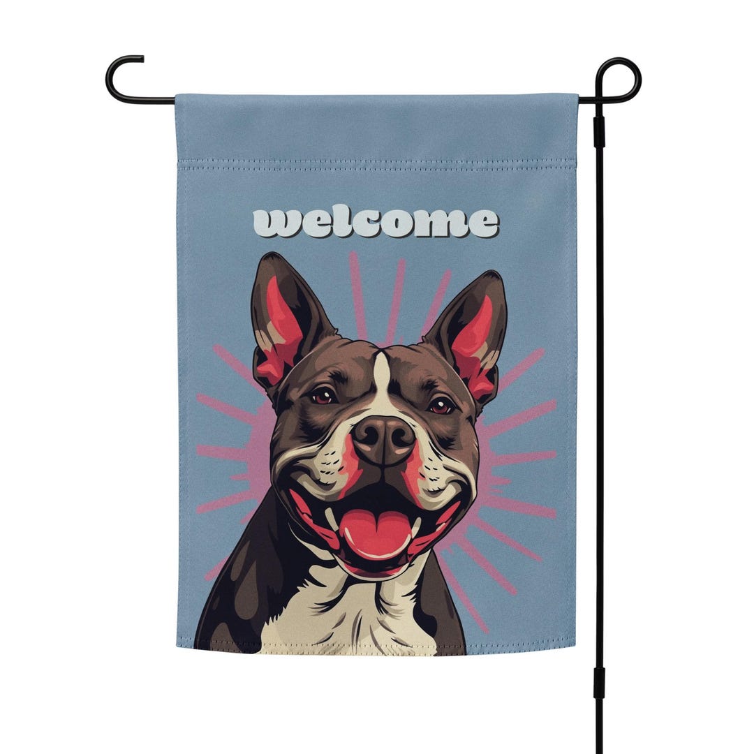 Pitbull Welcome Flag | Pitbull Garden Flag | Staffordshire Terrier Flag ...