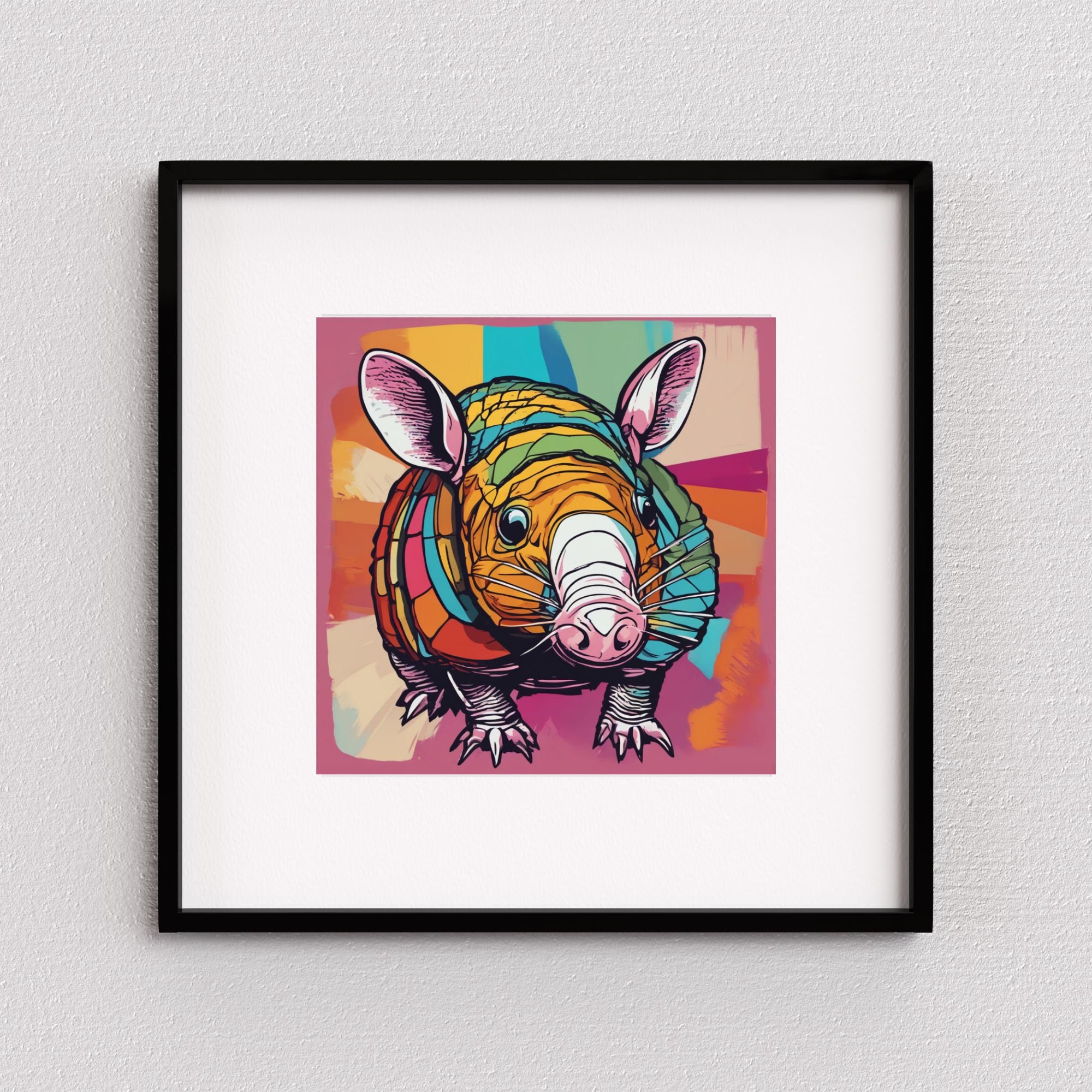 Armadillo Pop Art PRINTABLE Wall Art | Pink Armadillo Art Print ...