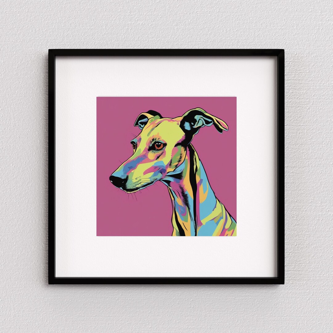 Greyhound Art Print | Pink Pop Art Dog Wall Art | Greyhound Poster ...