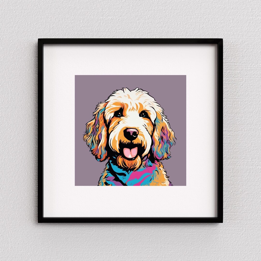 Goldendoodle PRINTABLE Wall Art | Dog Pop Art | Goldendoodle Art Print ...