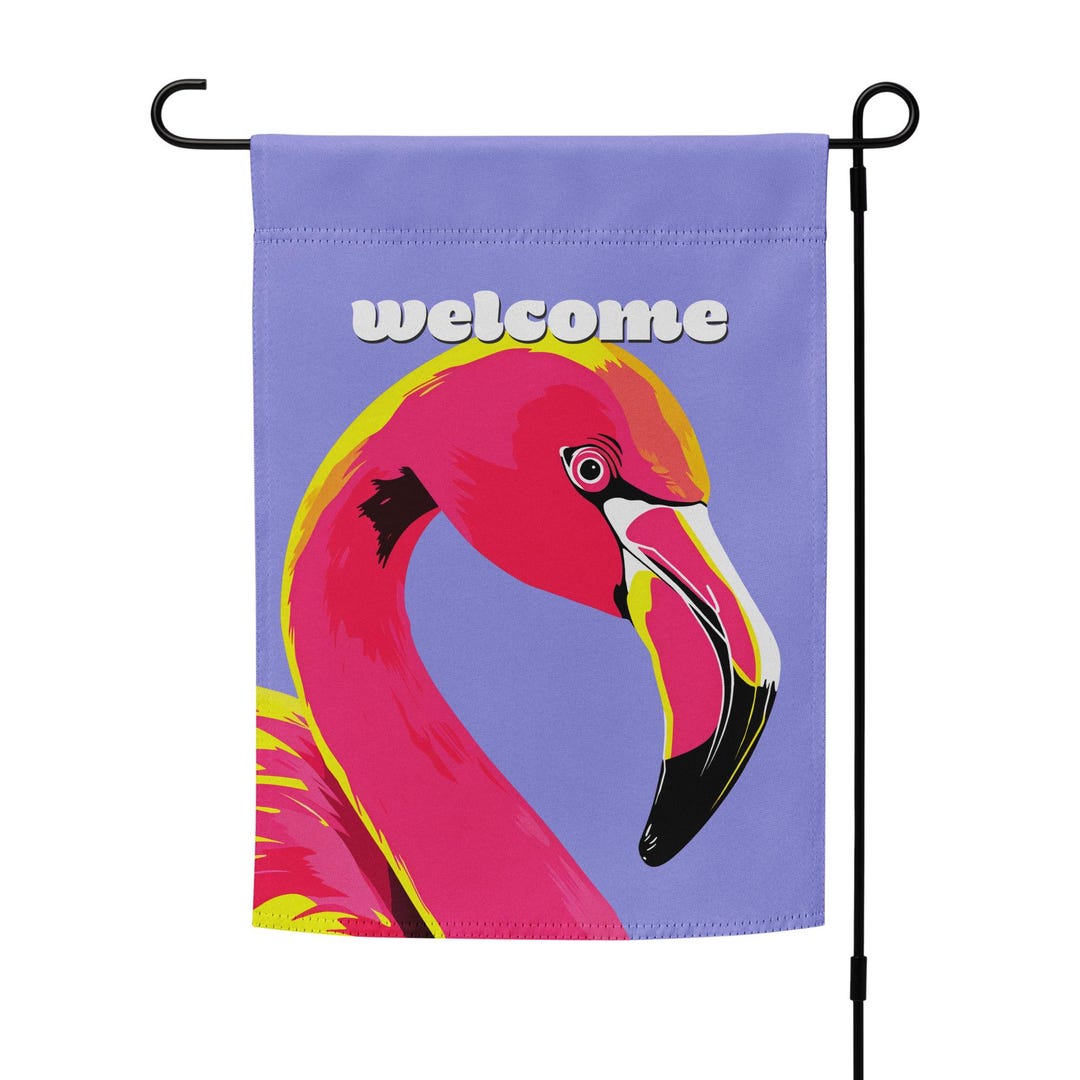 Welcome Flamingo Garden Flag | Double-sided Pink Flamingo Yard Flag ...