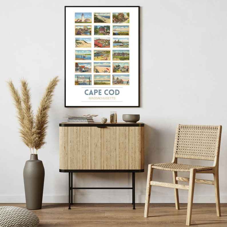 Cape Cod, MA Vintage Postcard Poster Cape Cod Travel Print ...