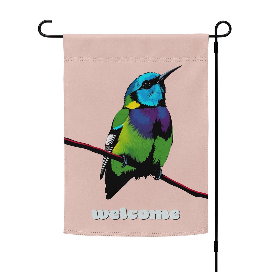 Hummingbird Welcome Flag | Small Bird Garden Flag | Hummingbird Porch ...