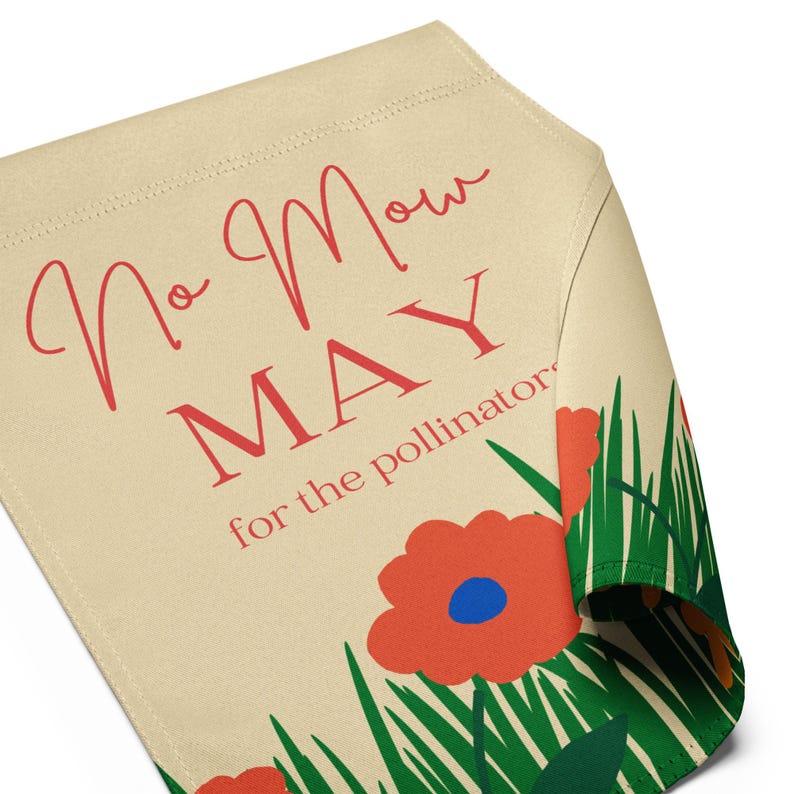 No Mow May for the Pollinators Flag | Double-sided No Mow May Porch ...