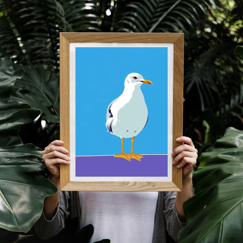 Seagull Art Print | Pop Art Seagull Wall Art | Gift for Bird Lover ...