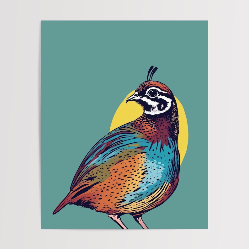 Quail PRINTABLE Art Print | Quail Pop Art | Quail Wall Art | Large ...