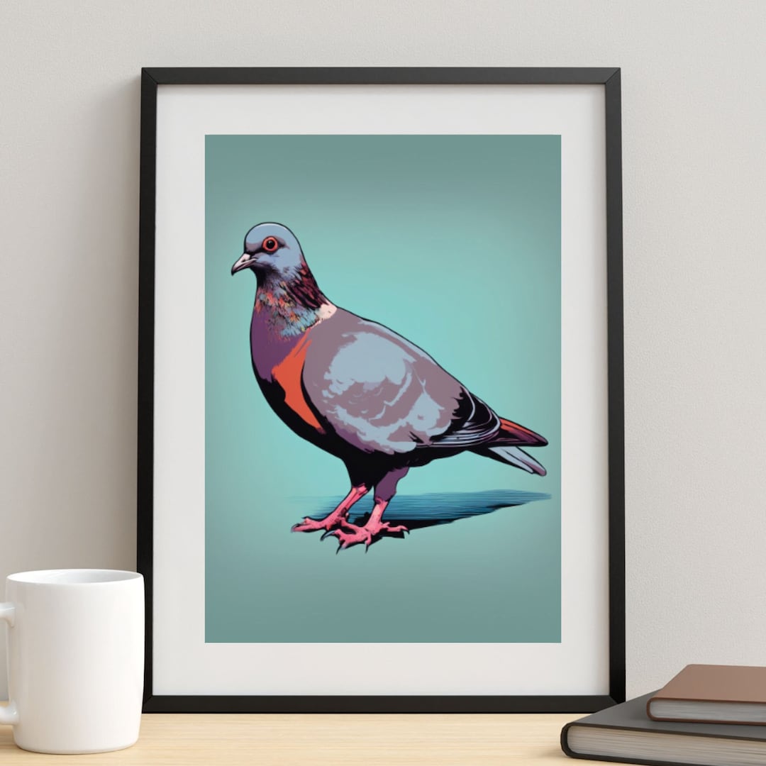 Pigeon Pop Art Print Pigeon Print Pop Art Bird Poster Bird Home Decor ...