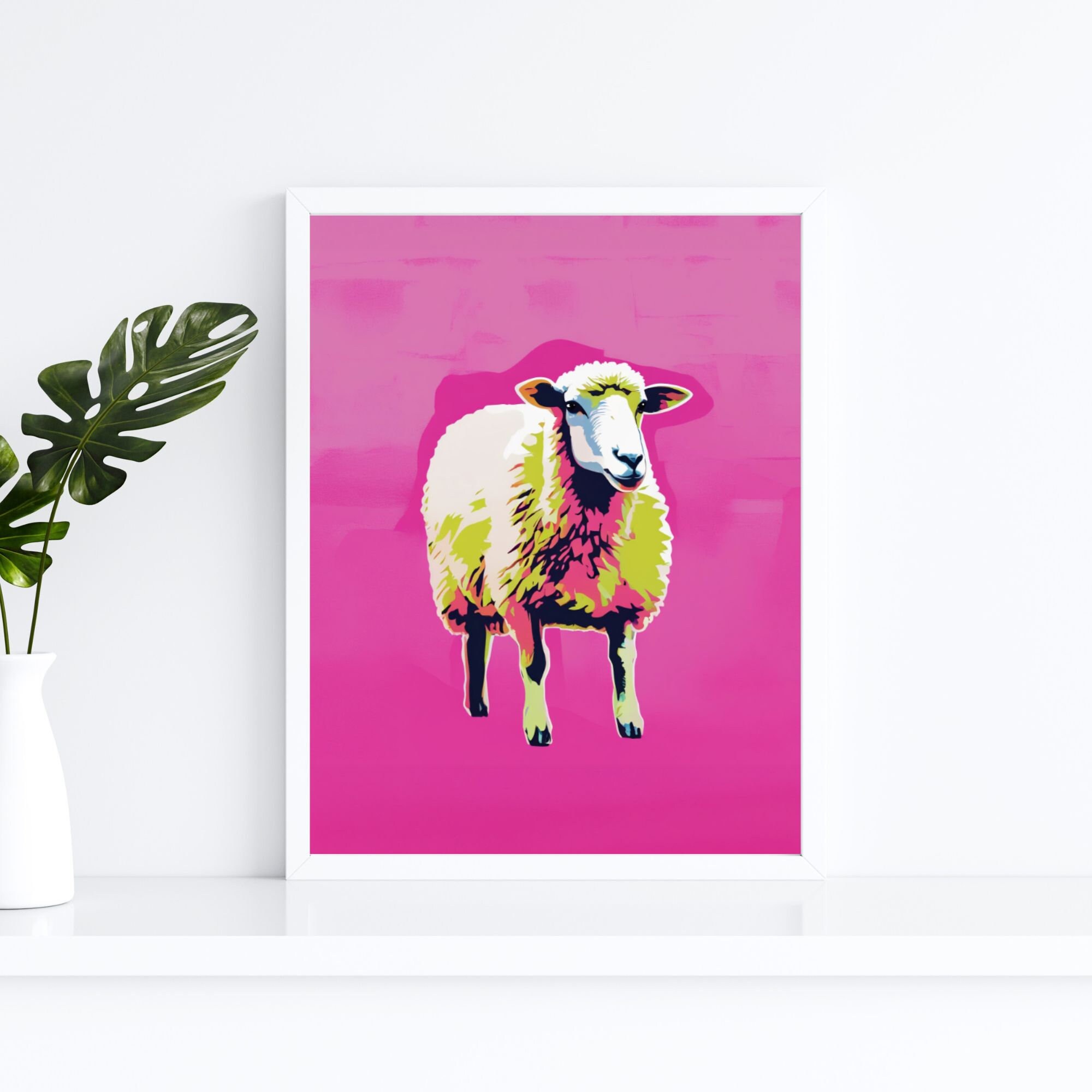 Pink Sheep PRINTABLE Wall Art | Pop Art Sheep Art Print | Sheep Poster ...