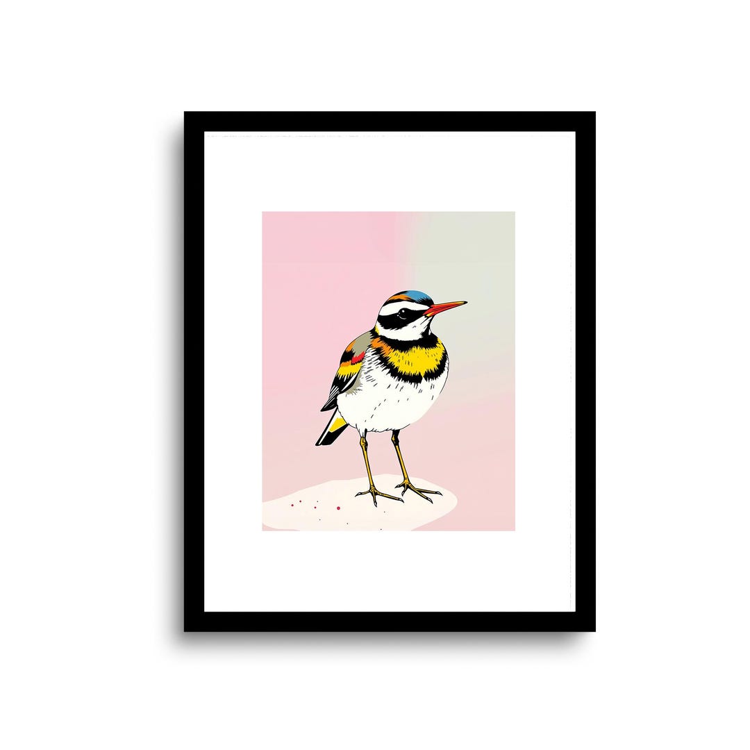 Sandpiper Art Print | Pop-art Piping Plover Illustration | Large ...