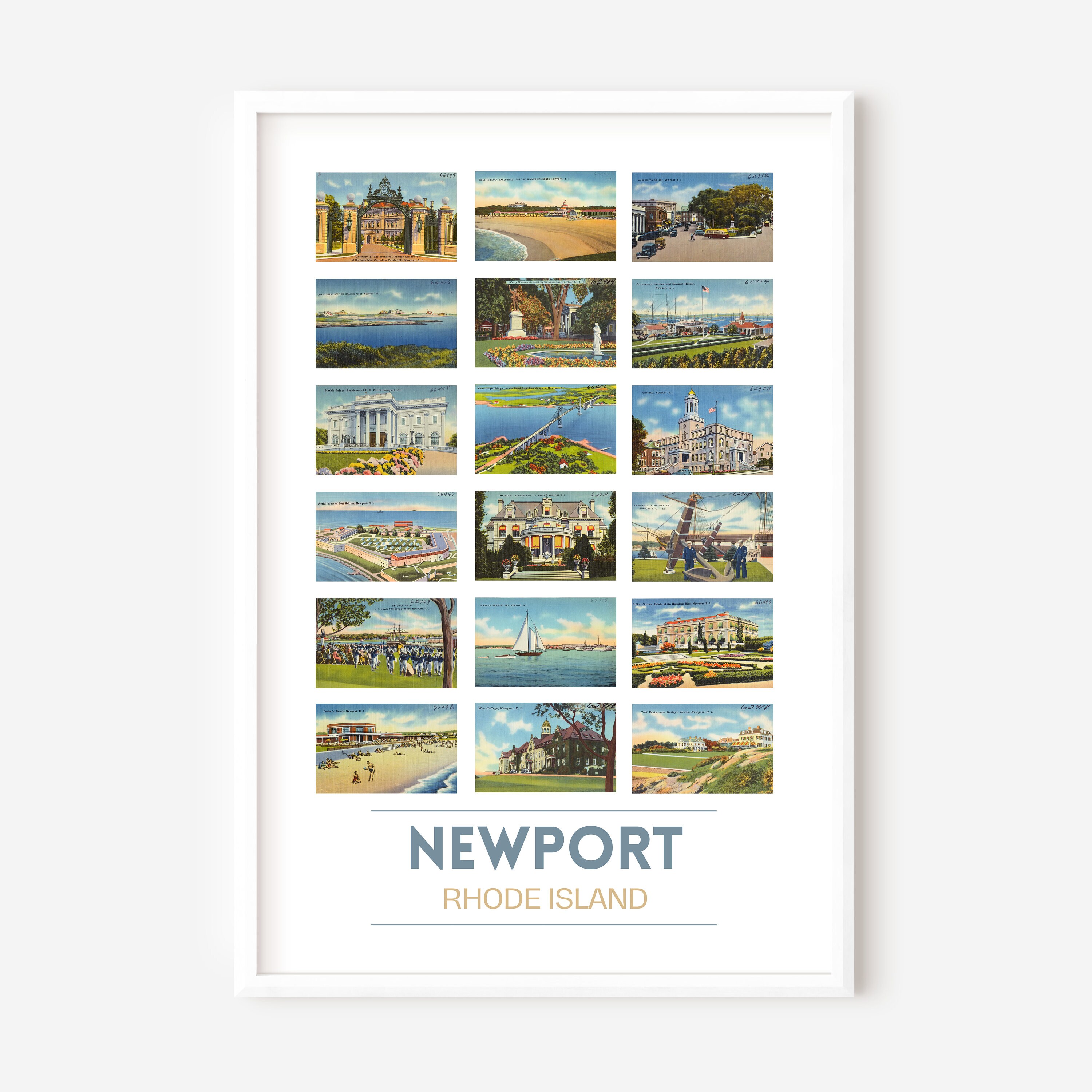 Newport, Rhode Island Vintage Postcard Poster | Newport, RI Travel ...