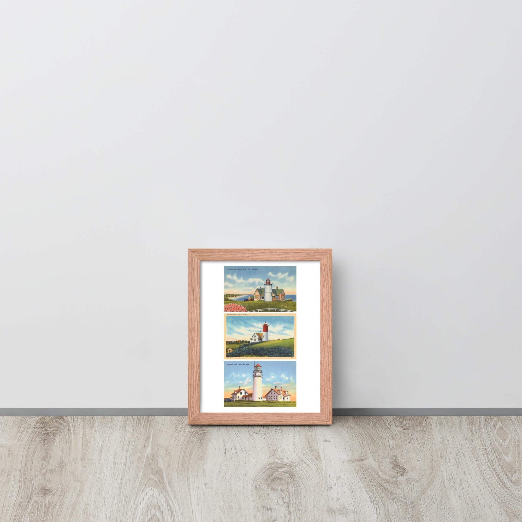 Cape Cod Art Print of Lighthouses on Vintage Postcards | Cape Cod ...