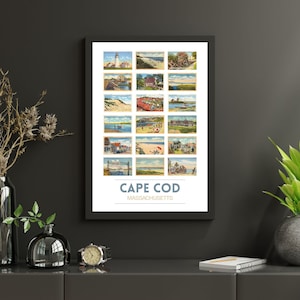 Cape Cod, MA Vintage Postcard Poster | Cape Cod Travel Print ...