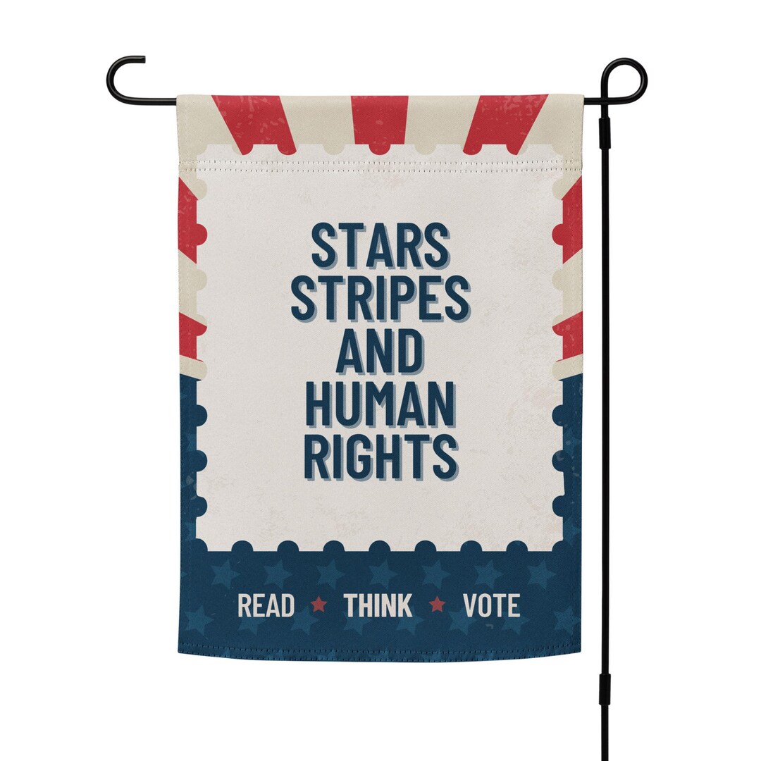 Stars Stripes & Human Rights Yard Flag | Patriotic Progressive Liberal ...