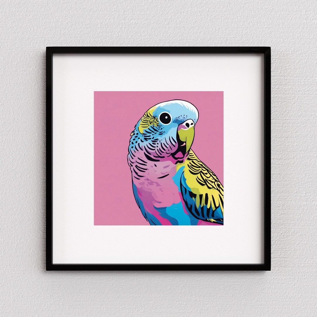 Parakeet Printable Wall Art Pop Art Style Parrot Art Print Parakeet Budgie Artwork Printable
