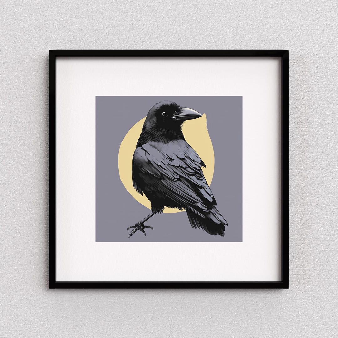 Black Crow Pop-art Print | Bird Art Print | Crow Wall Art | Large Crow ...