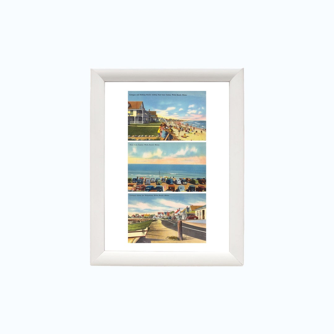 Wells, Maine Vintage Postcard Art Print | Maine Travel Print | Wells ME ...