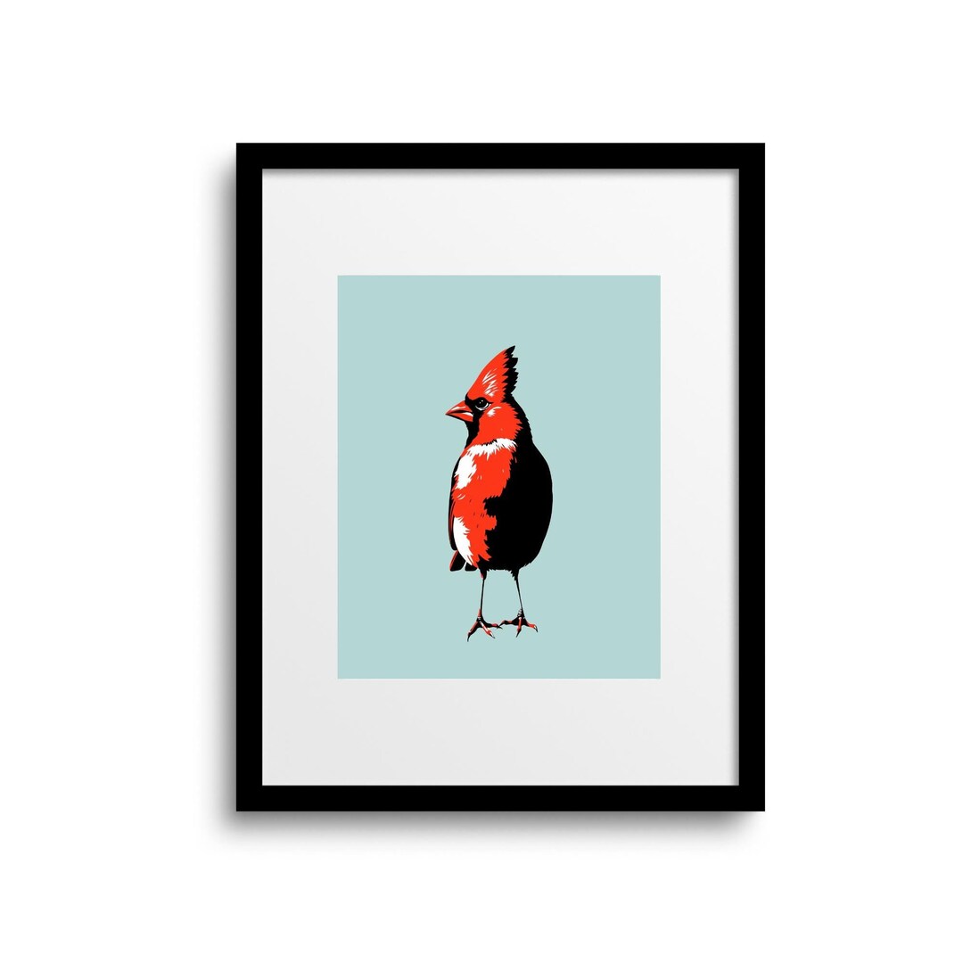Cardinal Art Print | Cardinal Bird Pop Art | Cardinal Wall Art | Large ...