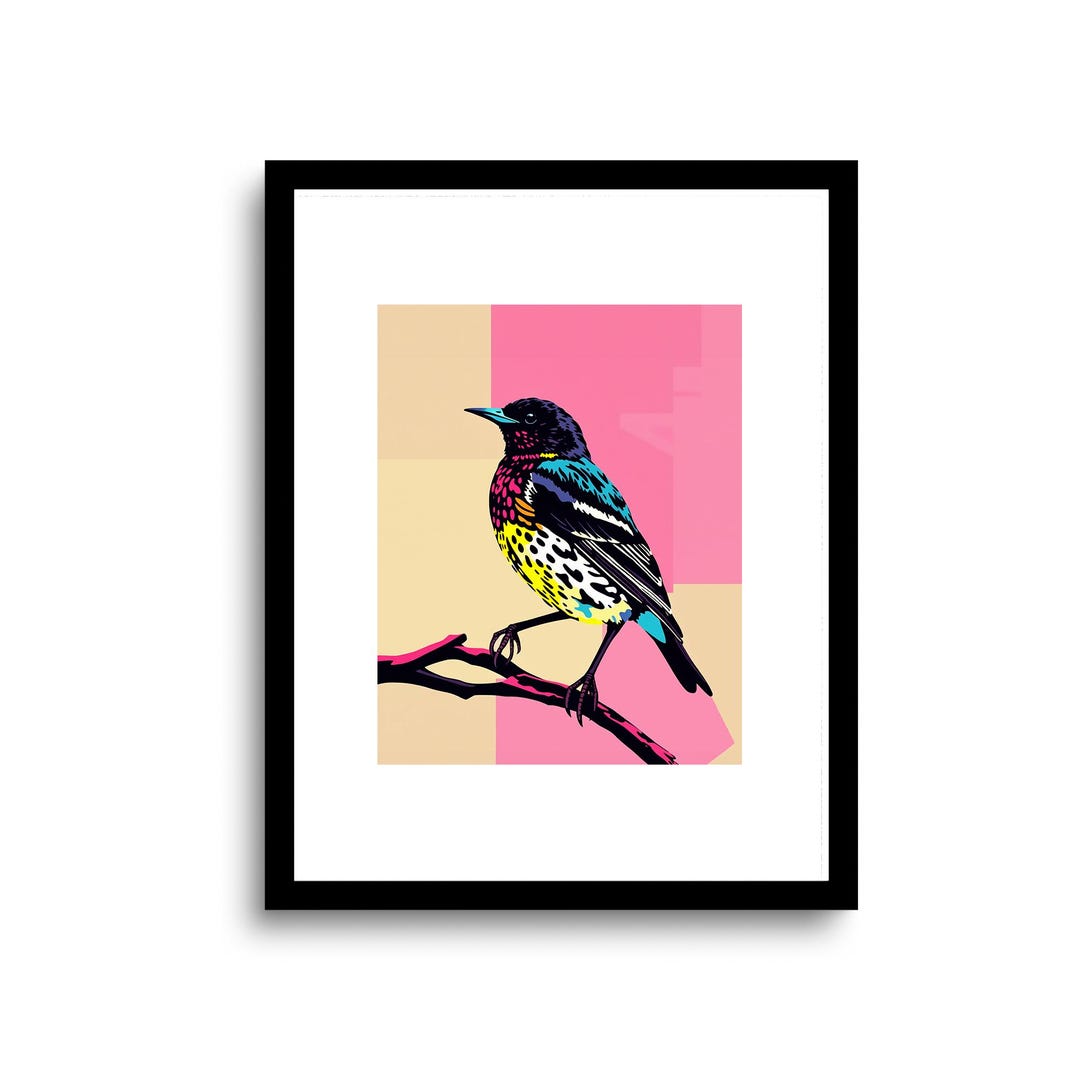 Modern Starling PRINTABLE Art Print | Starling Illustration | Pop Art ...