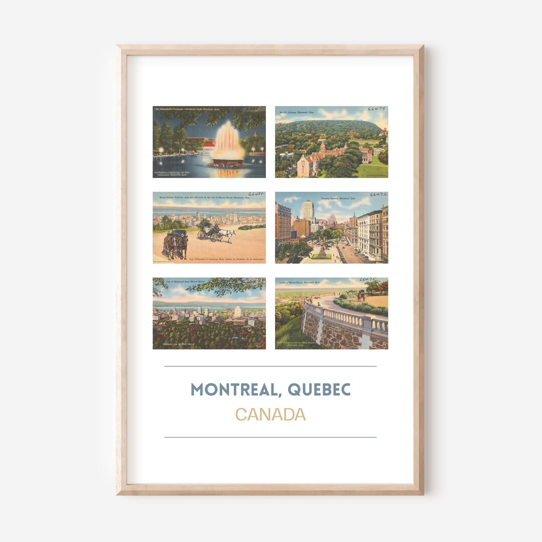 Montreal Vintage Postcard Poster | Montreal, Quebec, Canada Travel ...