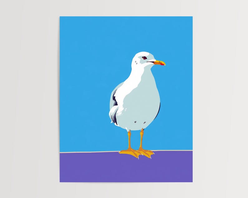 Seagull Art Print | Pop Art Seagull Wall Art | Gift for Bird Lover ...