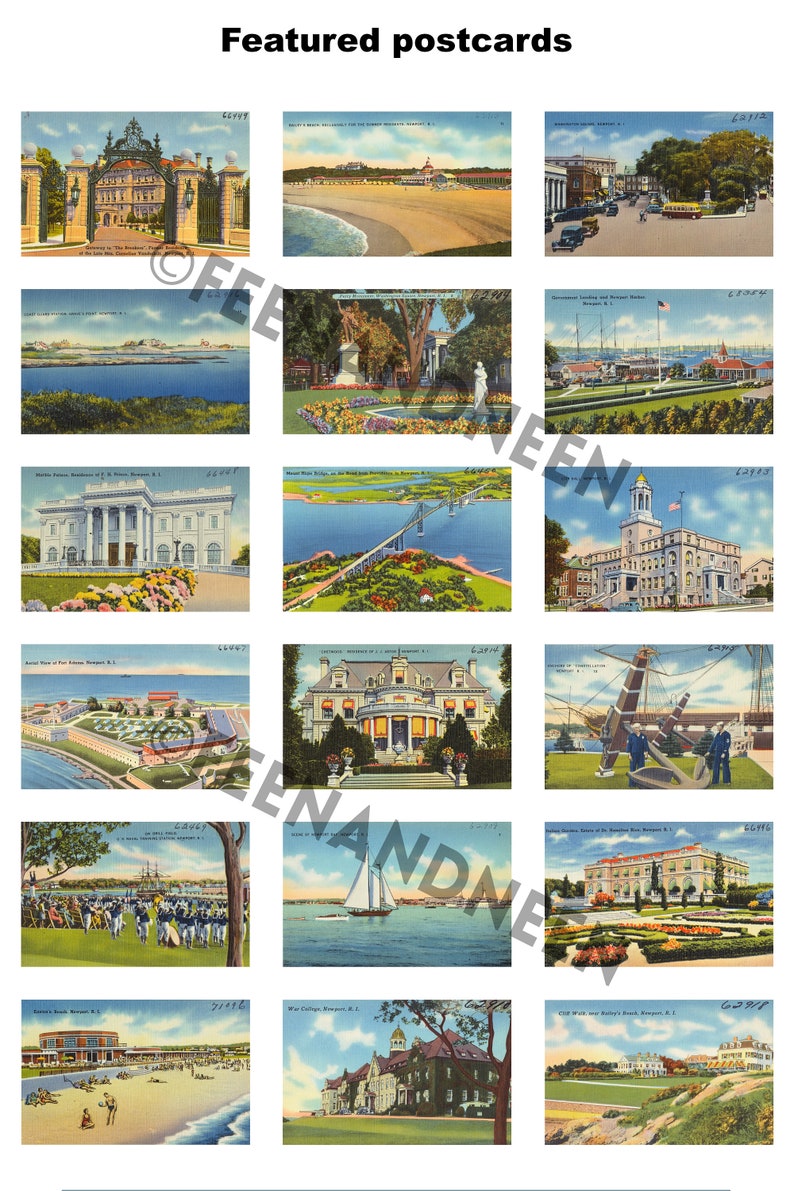 Newport, Rhode Island Vintage Postcard Poster | Newport, RI Travel ...