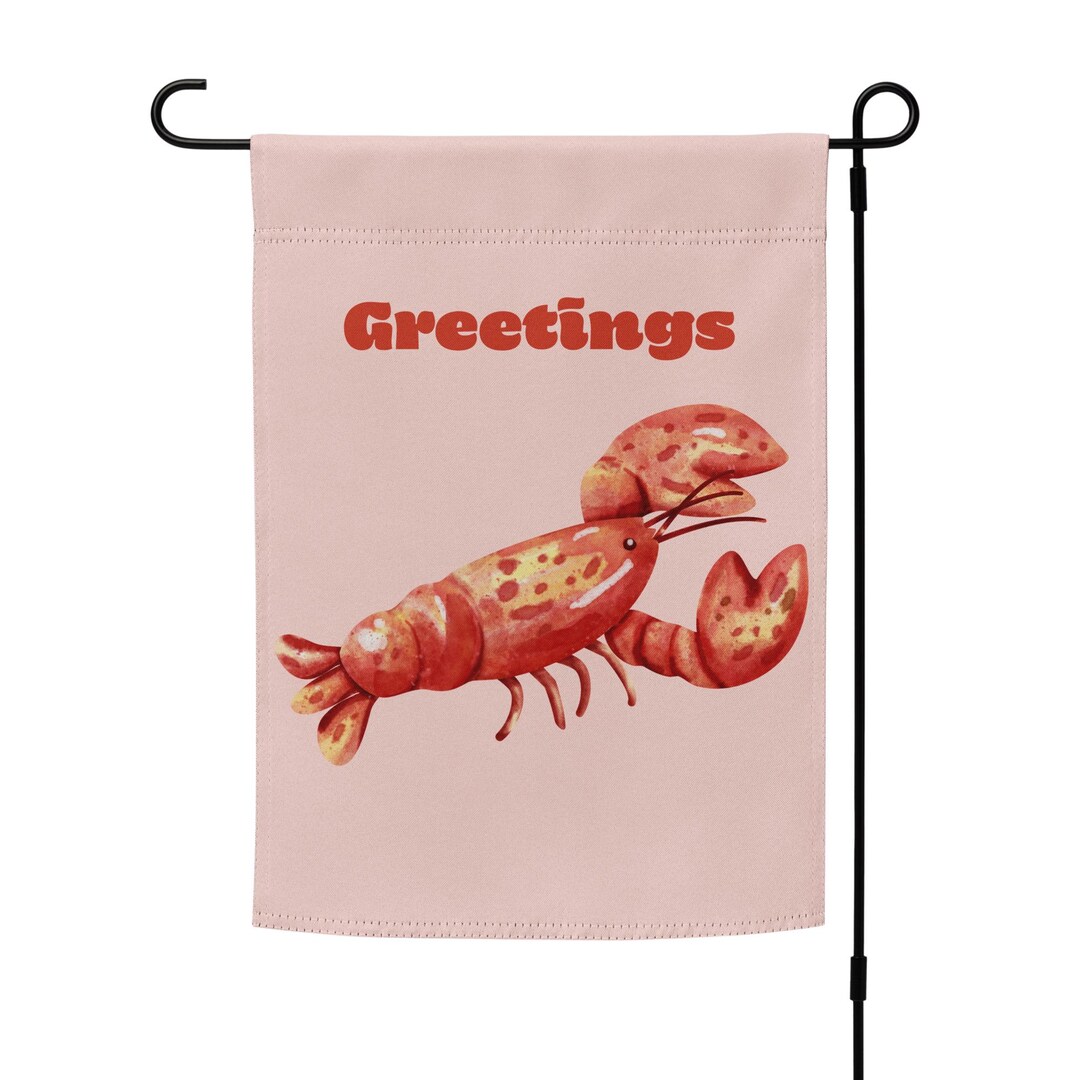 Greetings Lobster Garden Flag | Lobster Welcome Yard Flag | Indoor ...