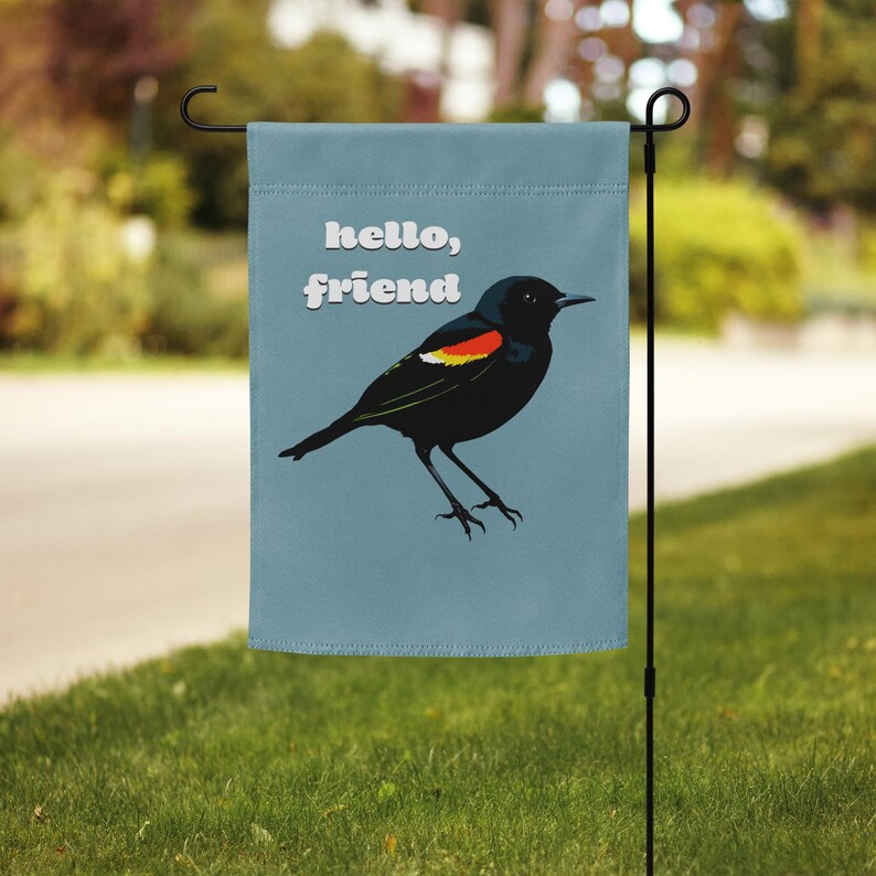 Red-winged Blackbird Welcome Flag | Backyard Bird Garden Flag ...