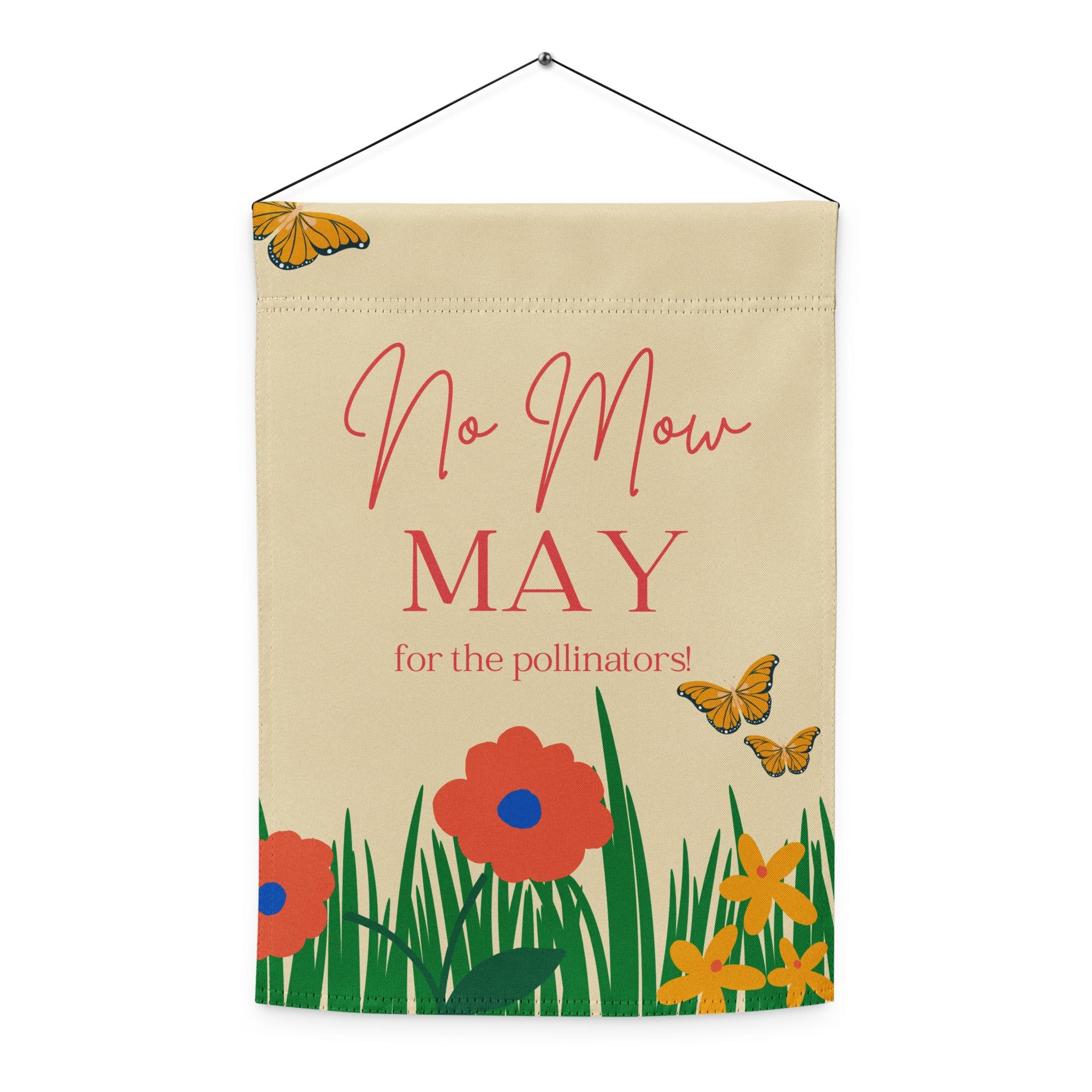 No Mow May for the Pollinators Flag | Double-sided No Mow May Porch ...