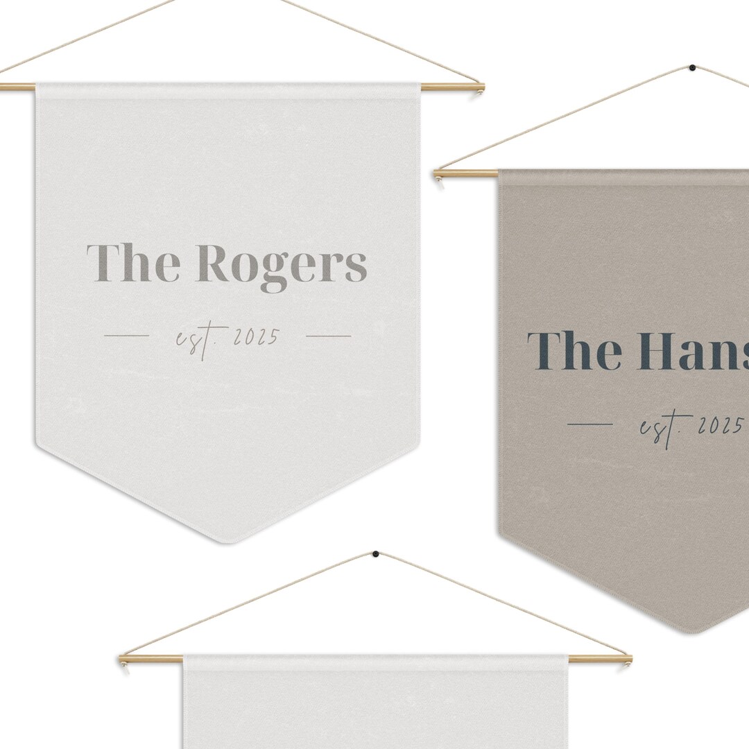 Custom Family Name Pennant Banner | Personalized Last Name Established ...