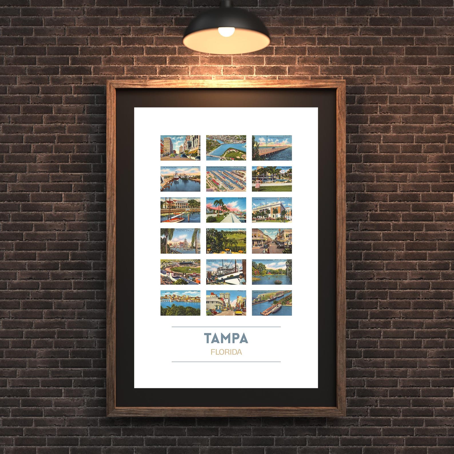 Tampa, FL Vintage Postcards Poster | Tampa Art Print | Tampa, Florida ...