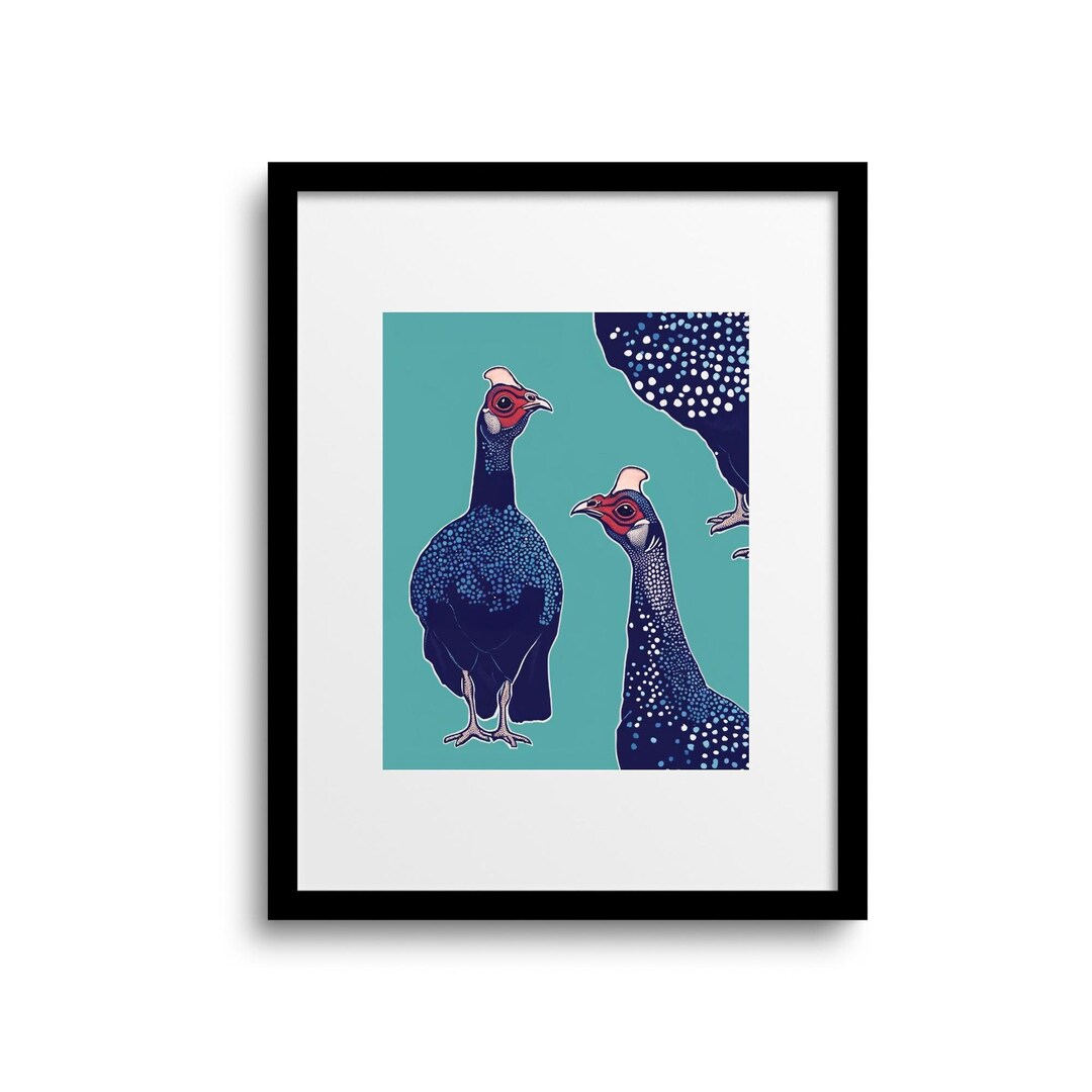 Guinea Fowl Art Print | Guinea Fowl Pop Art Illustration | Guinea Fowl ...