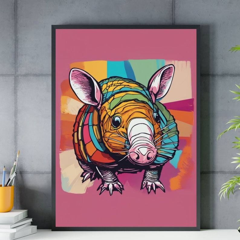 Armadillo Pop Art PRINTABLE Wall Art Pink Armadillo Art Print Armadillo ...