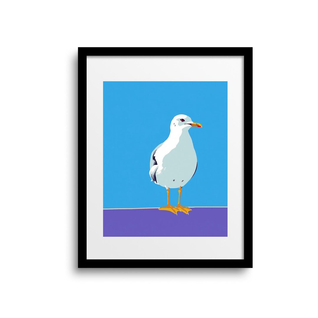 Seagull PRINTABLE Wall Art | Pop Art Seagull Art Print | Gift for Bird ...