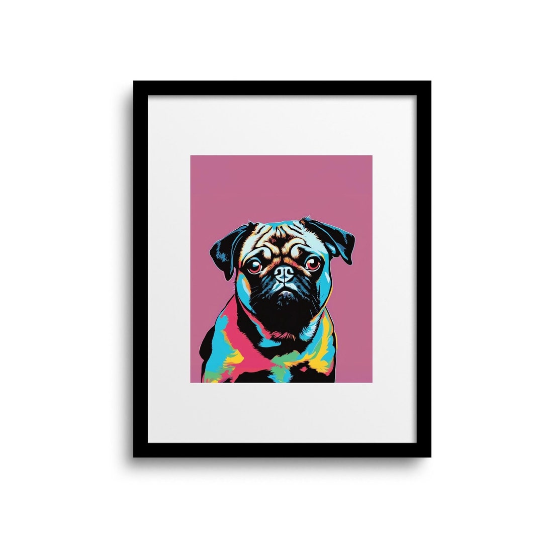 Pug Art Print | Dog Pop Art | Pug Wall Art | Large Pug Dog Poster ...