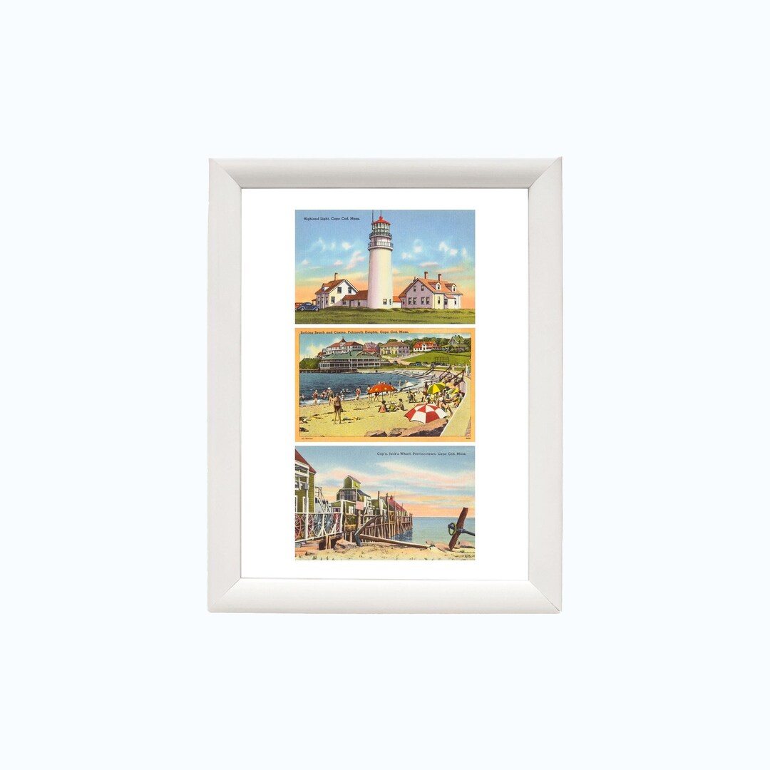 Cape Cod Vintage Postcard Art Print | Cape Cod Travel Print | Cape Cod ...