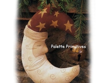 Instant Download EPATTERN Folk Art Primitive Santa Claus Moon Ornament ...