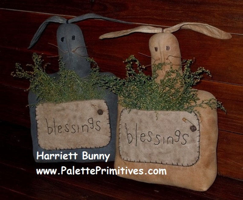 Primitive Bunny Easter Rabbit Sewing Pattern HARRIETT | Etsy