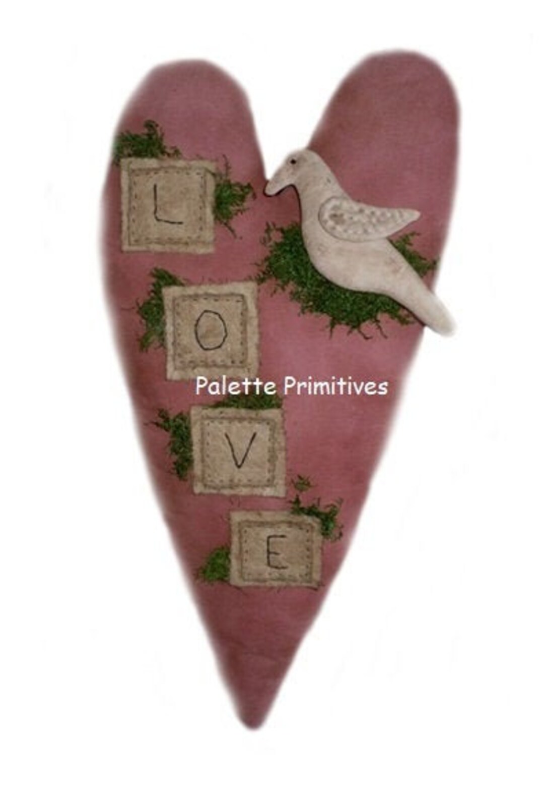 Primitive Heart, Valentines, Wall Hanging, Sewing Pattern, PRIMITIVE ...