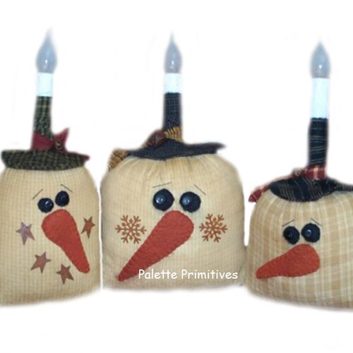 Primitive Snowman E-pattern Instant Download Sewing Pattern by - Etsy