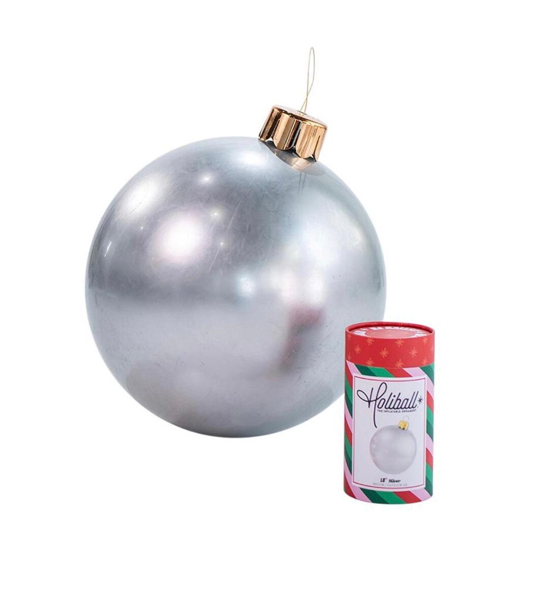 Holiball Silver Inflatable Ornament - Medium 18” - Etsy