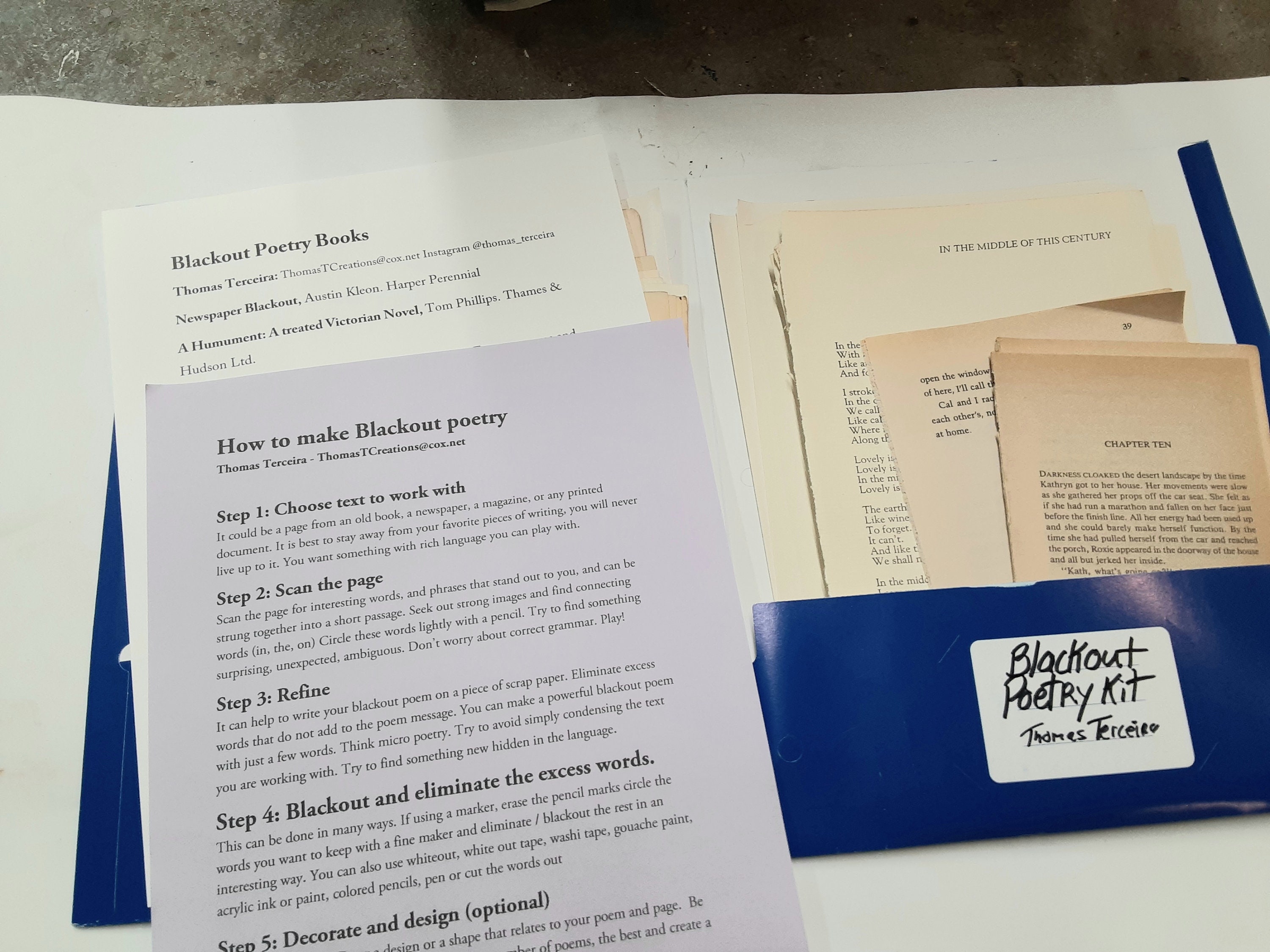 Blackout Poetry Kit / Text Bundle - Etsy