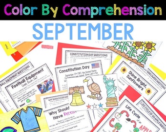 October Reading Comprehension Nonfiction Passages Color by - Etsy