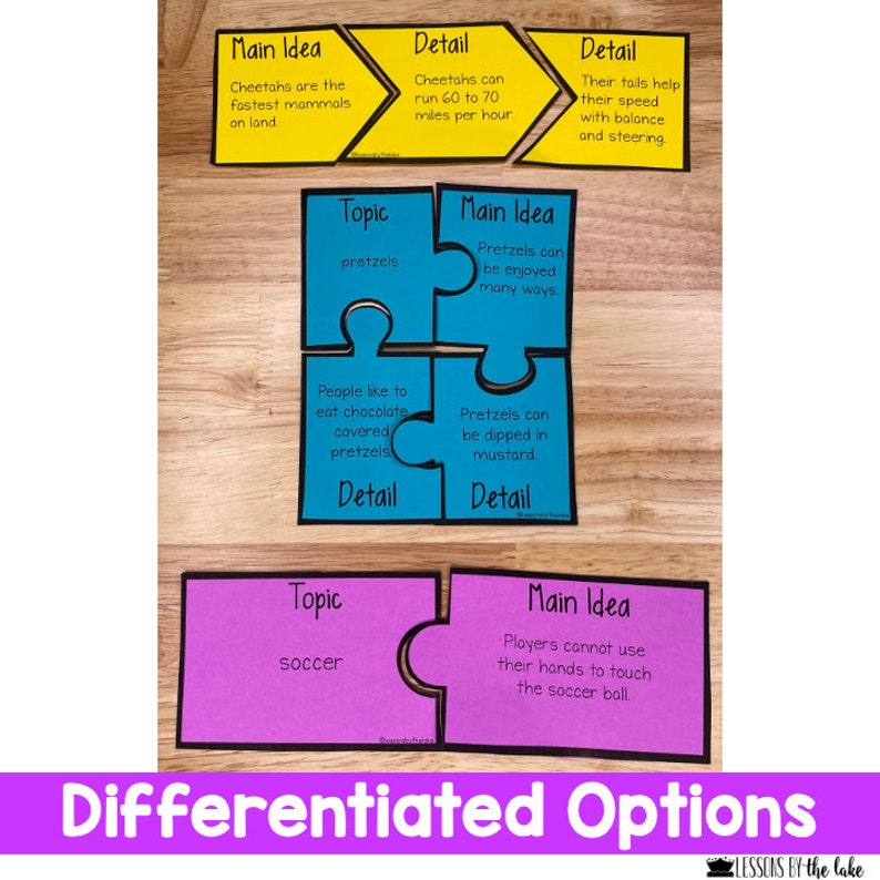 Main Idea Activity Puzzle - Etsy