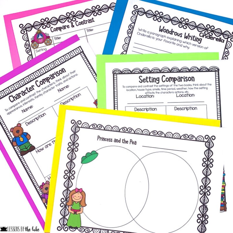 Fractured Fairy Tale Compare and Contrast Graphic Organizers Digital ...
