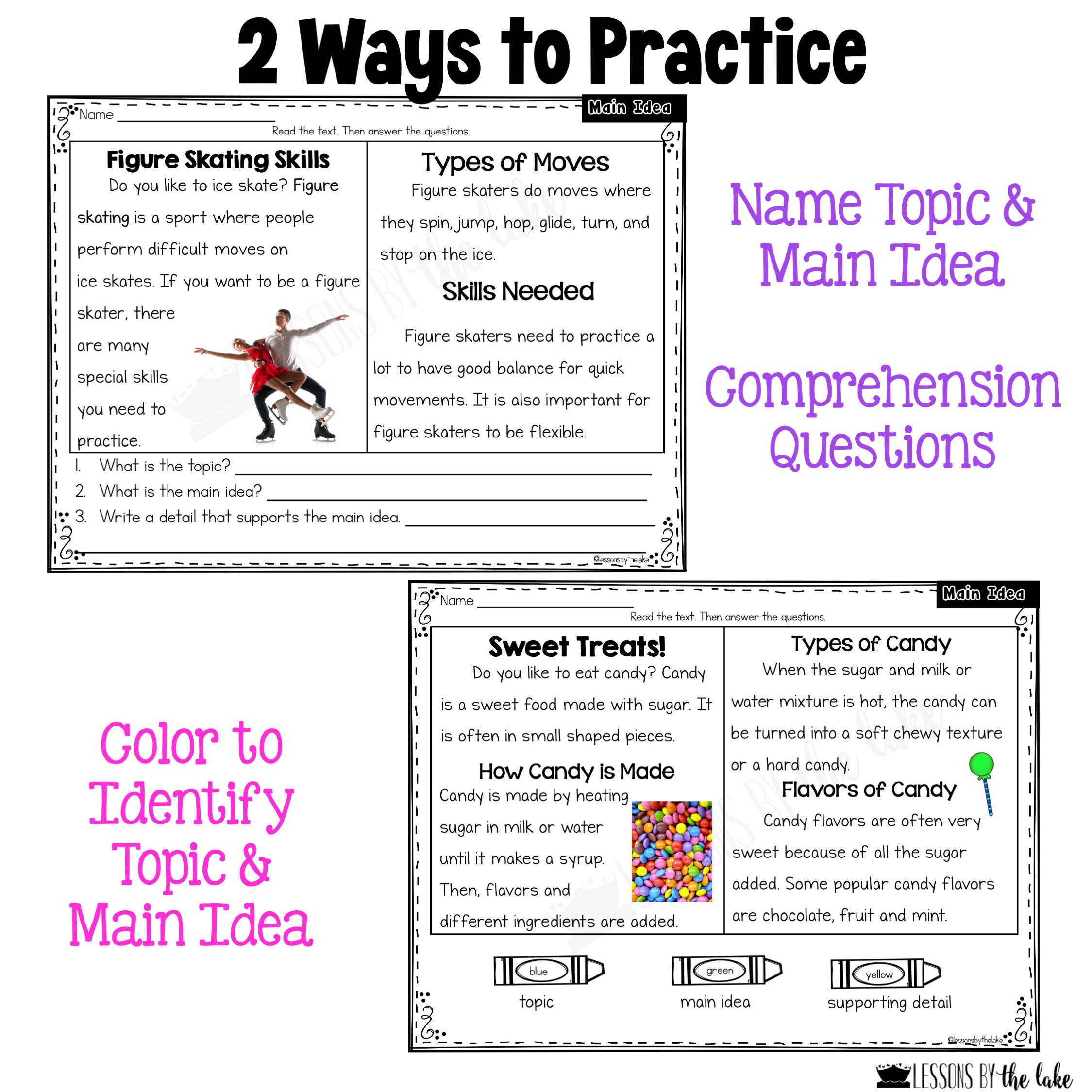 Main Idea Passages Nonfiction Reading Comprehension Worksheets ...